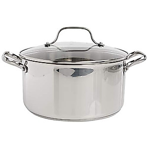 T-fal E75846 Performa Stainless Steel Dishwasher Safe Induction Compatible Dutch Oven Cookware, 5.5-Quart, Silver