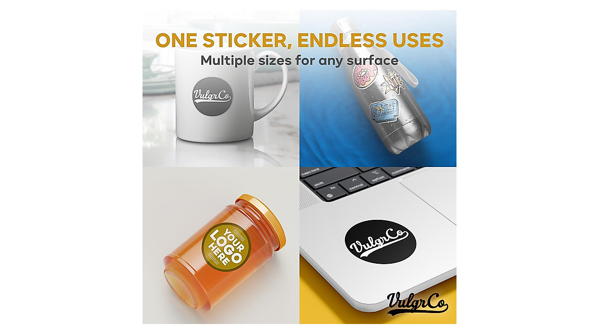 Personalized Vinyl Stickers 120 Pack - Waterproof & Custom Designs