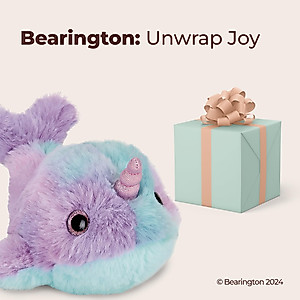 Bearington Lil Groovy Plush Stuffed Animal Rainbow Narwhal, 8 inches