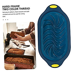 Housoutil Box Non-stick Pans Silicone Serving Oven Cake Baking Bread Meatloaf for Grade Bake Blue Reusable Practical Loaf Kitchen Home Stick Homemade Toast Pan DIY Molds