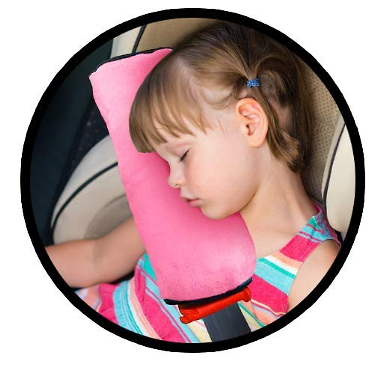 Kermalley Kids Seat Belt Cover for Kids 2 Pack, Seatbelt Pillow and Protector, Safe Soft Plush, Car Vehicle Seatbelt Cushion and Pads for Road Trip, Support Protect Neck and Head for Children