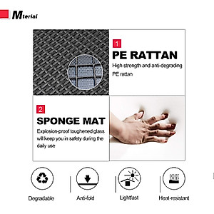 Excited Work 7PCs Outdoor Patio Rattan Sofa, Sectional Furniture Sets Manual Weaving Wicker Conversation Set with Pillow, Cushions and Coffee Table (Red)