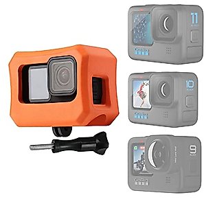 Floaty Case for GoPro HERO9 Black,Elastic Plastics Floating Accessories for Snorkeling,Surfing, Wakeboarding and More, Protective housing for GoPro9 with Screw