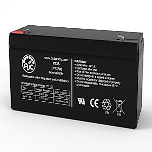 AJC Battery Compatible with Portalac GS PE6V12 6V 12Ah Emergency Light Battery
