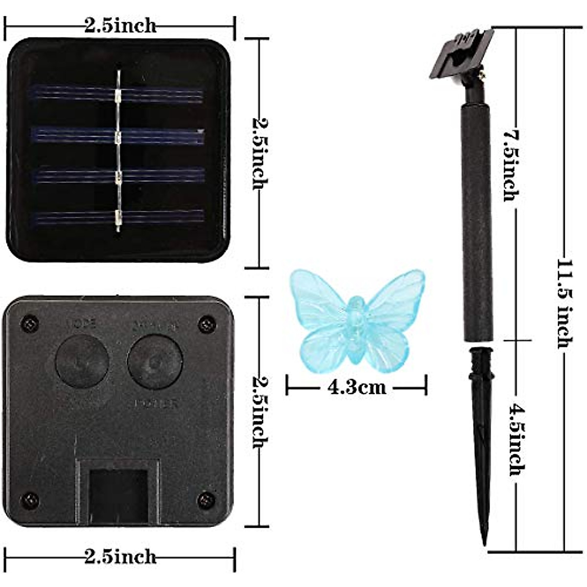 Joyathome Outdoor Solar String Lights Butterfly Decorative Fairy Lights, 17.7ft 36 Led Solar Butterfly Lights Outdoor Waterproof Garden Lights for Home Yard Outdoor Decoration (Cool White)