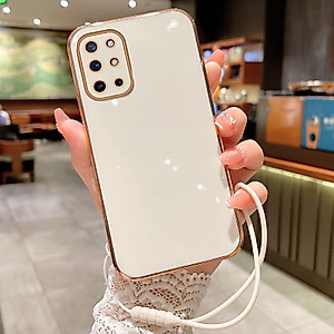 KuDiNi for Oneplus 8T Case, Oneplus 8T 5g Phone Case for Women Girls Electroplating Cute Luxury Bling Aesthetic Trendy Pretty, Full Camera Soft TPU Protection Shockproof Cover for Oneplus 8T (White)