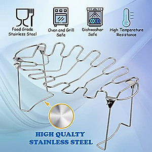Chicken Leg Rack For Smoker Griller Oven - 12-Slot Fish-Shaped Chicken Wing Rack - Non-Stick, Easy To Use, Dishwasher Safe, Premium Quality Stainless Steel Chicken Rack