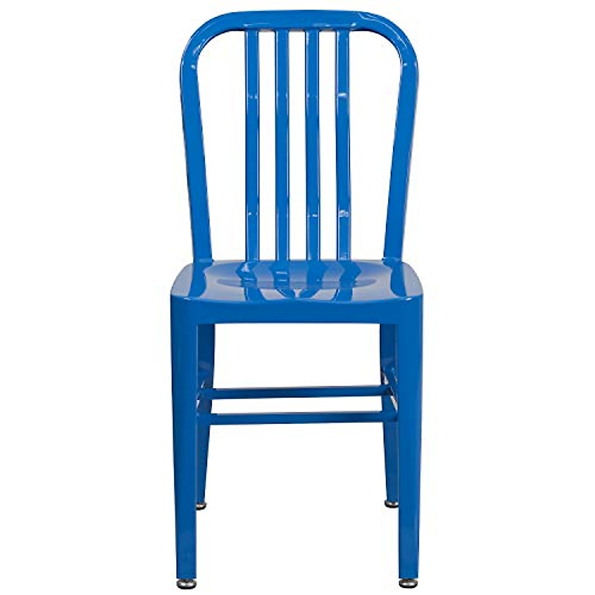 Flash Furniture Gael Commercial Grade 2 Pack Blue Metal Indoor-Outdoor Chair