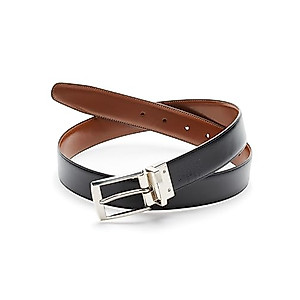 Perry Ellis Men's Portfolio Amigo Reversible Leather Belt, Stitched Edges, Durable, 1.5” Width (Available in Big & Tall), Luggage Brown, 42