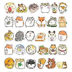 N&S Cartoon Hamster Sticker 50PCS are Suitable for Laptops, Motorcycles, Cars, Phones, Pianos, Guitars, Skateboards, Helmets, Cups, Notebooks, Fashionable Children, Teenagers and Adults Stickers.