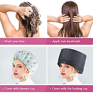 SPTHTHHPY Hair Steamer Heating Cap for Deep Conditioner,Hair Care Hat with Electric Hair Spa Beauty Steamer Nourishing Hot Head Care Hat Hair Thermal Treatment Cap for Home Use