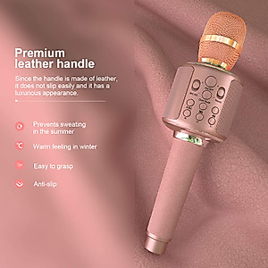 Karaoke Microphone Bluetooth Microphone Multi-Function Wireless Karaoke Machine for Kids Adults, Portable Handheld Karaoke Mic Car Home Party for All Smartphones