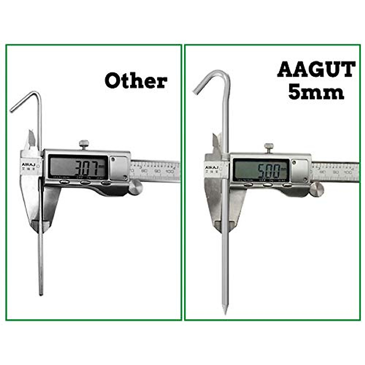 AAGUT Tent Stakes, 25 Pack 9 Inch Camping Tent Pegs, Metal Garden Edging Fence Hooks, Heavy Duty 6 Ga Galvanized Yard Camping Stake for Tarp, Inflatable, Outdoor Christmas Decorations