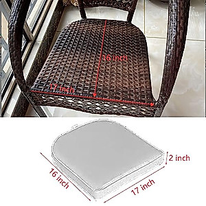 TECOSARA Patio Chair Cushions, Outdoor Seat Cushion Set of 2, Water Resistant Seat Cushions with Ties for Patio Furniture, Round Corner Memory Foam Chair Cushions for Outdoor Furniture