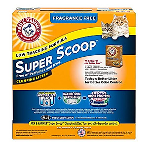 Arm & Hammer Super Scoop Clumping Litter, Fragrance Free 20lb (33200022015)
