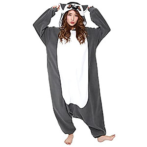 SAZAC Lemur Kigurumi - Onesie Jumpsuit Halloween Costume (Adults)