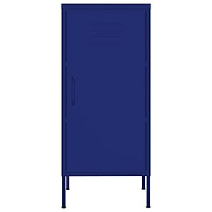 vidaXL Storage Cabinet Home Indoor Living Room Cupboard Bookcase Display Book Cabinet Sideboard Furniture with Adjustable Shelves Navy Blue Steel