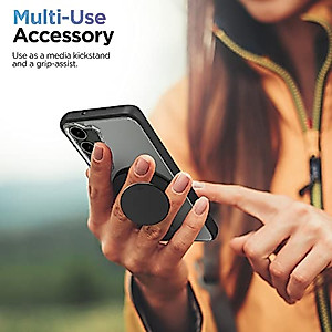 Encased Clear Case Designed for Samsung Galaxy S23 Ultra Magnetic Case with Removeable Phone Holder Grip/Kickstand - Compatible with MagSafe Charging & Accessories