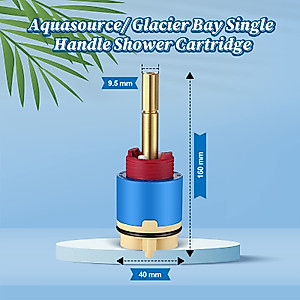 Dreyoo Replacement for 10670 Shower Cartridge Compatible with Aquasource/Glacier Bay, Single Handle Shower Faucet Cartridge Replacement for Hl-40 for Hot Cold Water Shower/Tub Faucet Shower Cartridge