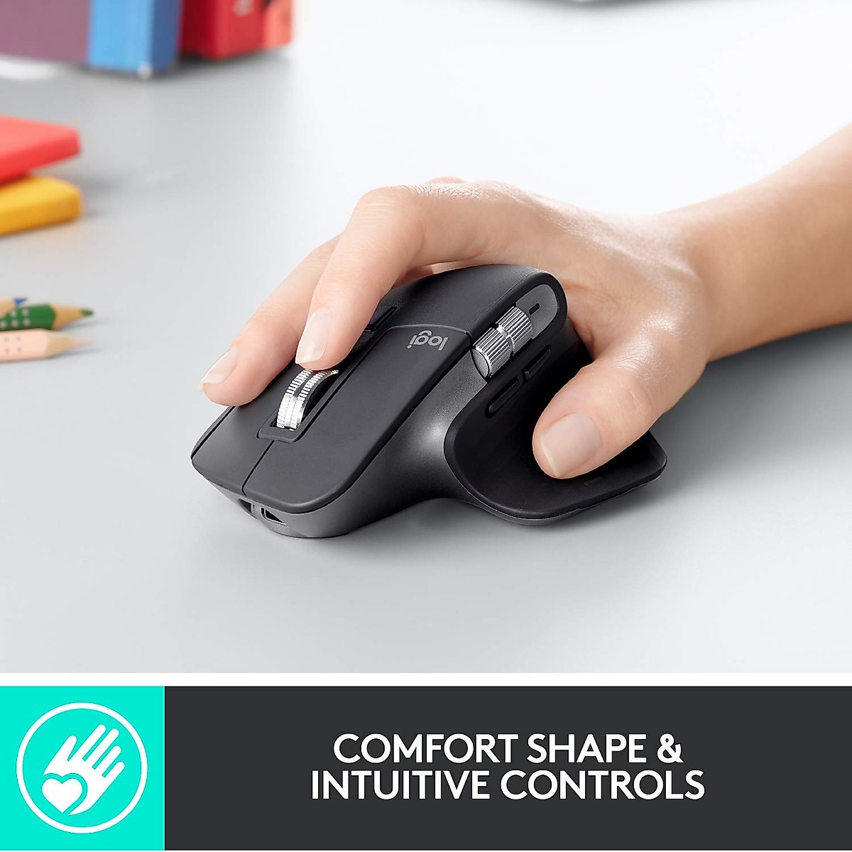 Logitech MX Master 3 Advanced Wireless Mouse - Graphite (RENEWED)
