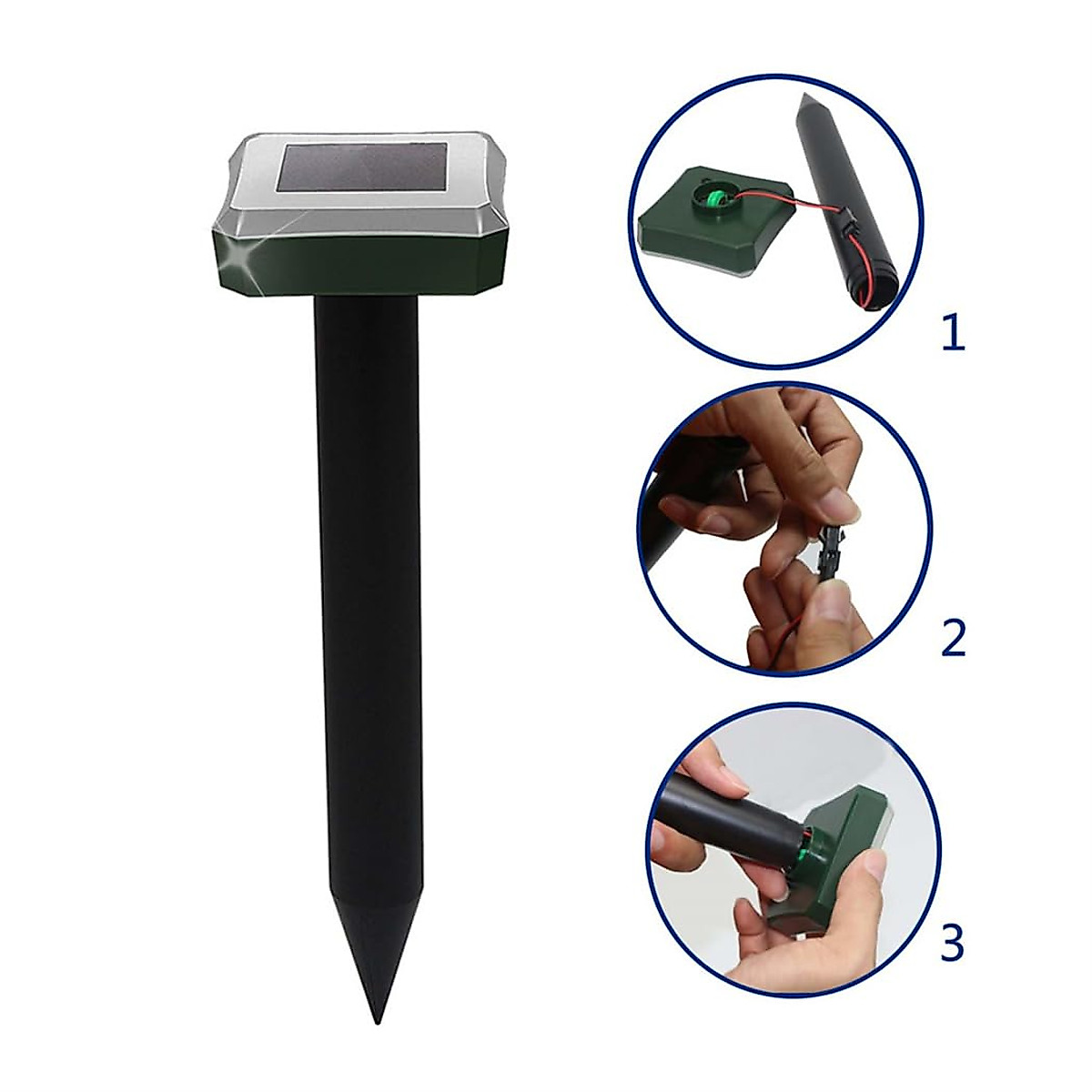 ADLLYA 8 Pack Mole Repellent Solar Powered, Waterproof Mole Repellent Chipmunk Repellent Outdoor, Gopher Repellent Ultrasonic Solar Powered for Groundhog Chipmunk Repeller, Lawn Garden W4, ADLLYA-Y2