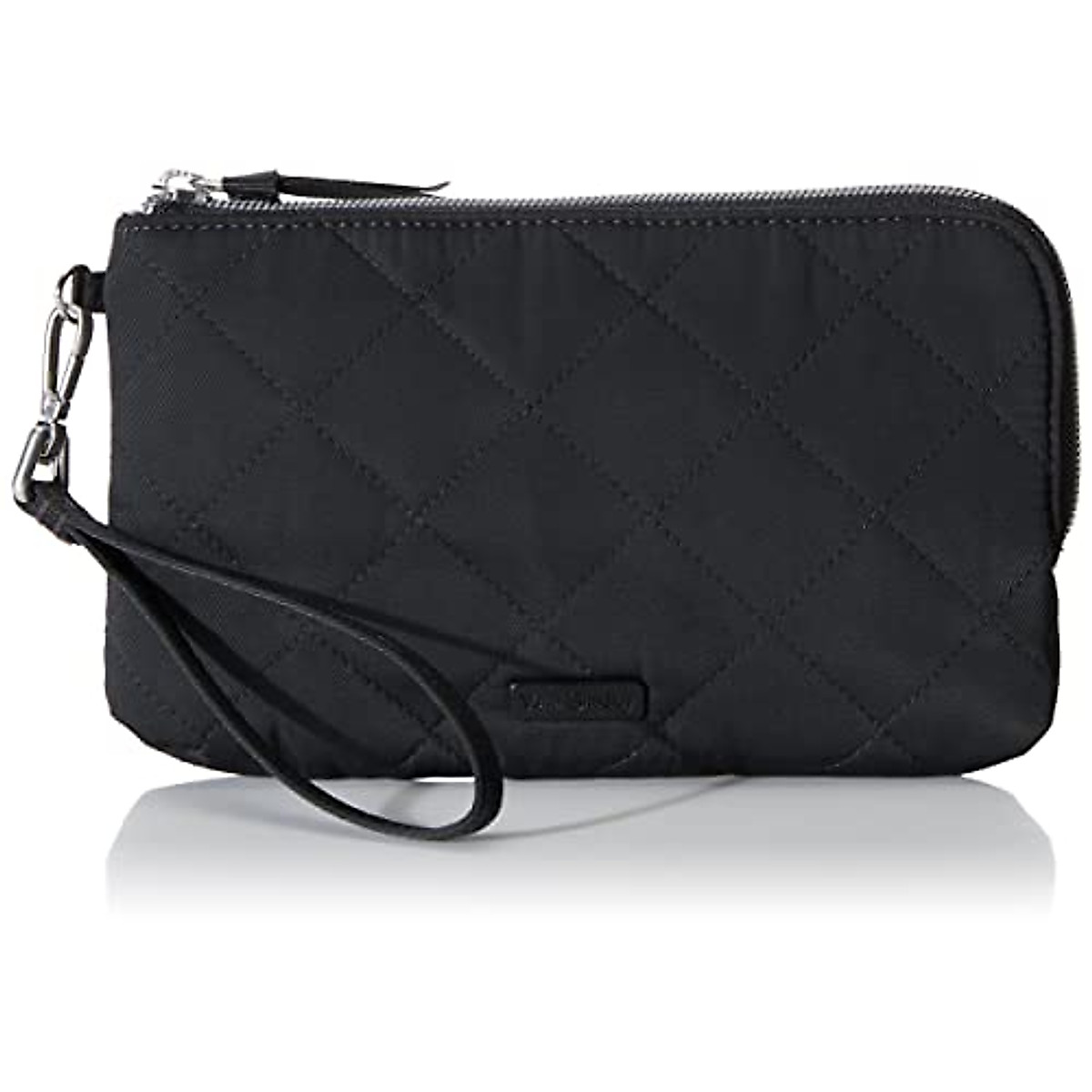Vera Bradley Women's Performance Twill Wristlet With RFID Protection, Black, One Size