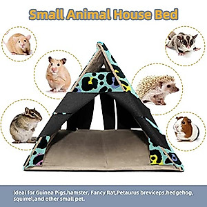 Y-DSIWX Guinea Pig Hideout Cozy Hamster House Cave for Bunny Chinchilla Hedgehog Small Animal Colorful Abstract Animal Stains