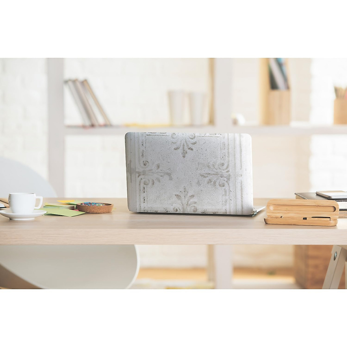 RoomMates RMK11209WP White Tin Tile Metallic Accent Peel and Stick Wallpaper, Roll