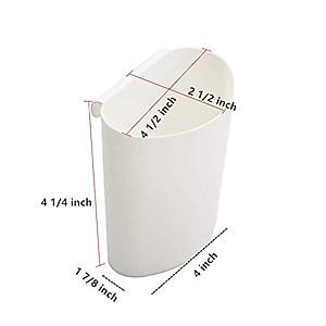 4Pcs Hanging Cup Holder,Rolling Cart Accessories Utility cart Accessories Hanging Bins,Hanging Flower Pots,Space Saver,Storage Bucket Desktop Container,Make Up Pencil Holder (White-1)