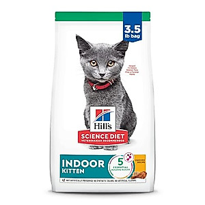 Hill's Science Diet Indoor, Kitten, Easy Litter Box Cleanup, Dry Cat Food, Chicken Recipe, 3.5 lb Bag