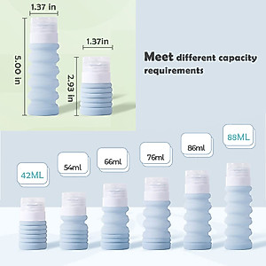 INNERNEED Collapsible Travel Size Bottles Portable Refillable Containers for Toiletries Shampoo Lotion Soap, Leak-Proof and TSA Approved, Ideal for Travel, Gym, Camping (Pack of 4)