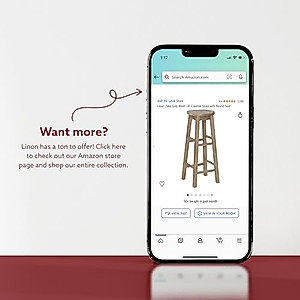 Linon Zeke Grey Wash 29" Barstool with Round Seat