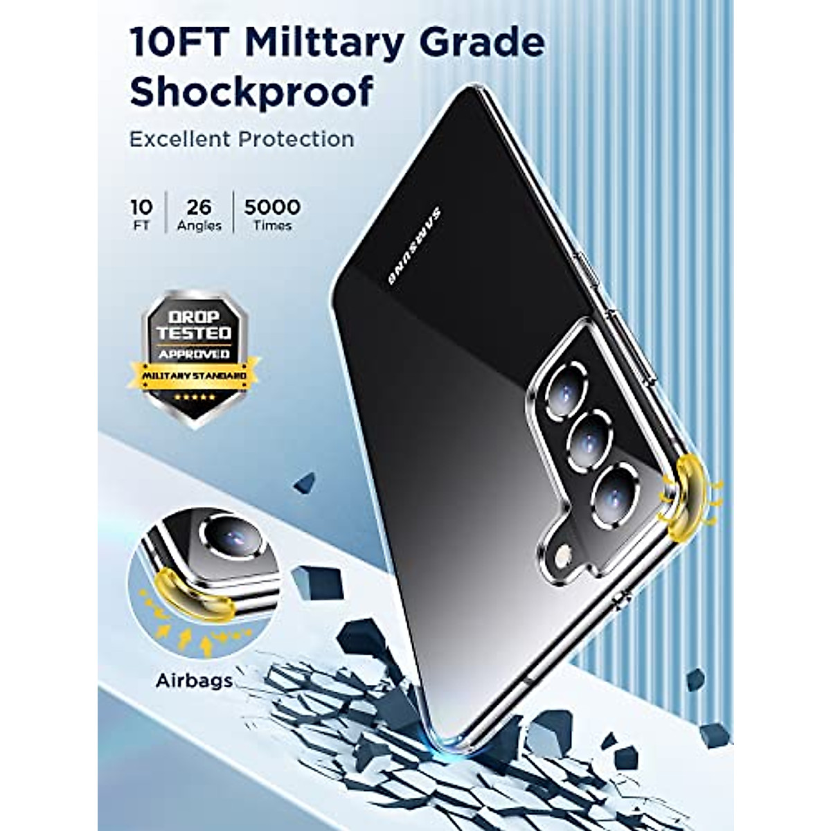 Humixx Crystal Clear for Samsung Galaxy S21 Case, [Never Yellow][Military Grade Shockproof] Galaxy S21 Case Soft TPU Slim Fit Yet Protective Samsung S21 Case 5G 6.2" - Clear