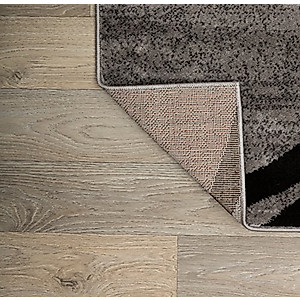 Rugshop Modern Wavy Circles Design Area Rug 5' 3" x 7' 3" Gray