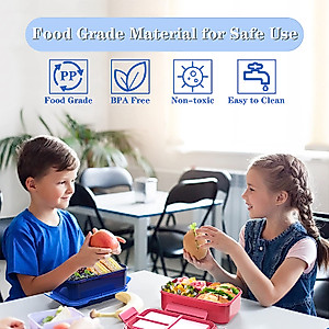 JSCARES Bento Box, Blue, 1400ML Capacity, Leak-Proof, Portable, Safe, Microwave, Freezer, Dishwasher