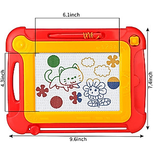 2 Pack Medium Magnetic Drawing Board, Learning Toys for Toddlers 1-3 2-4 Drawing Game, Colorful Magnetic Drawing Doodle Board Pad Tablet for Kids Adults Educational & Art Activities