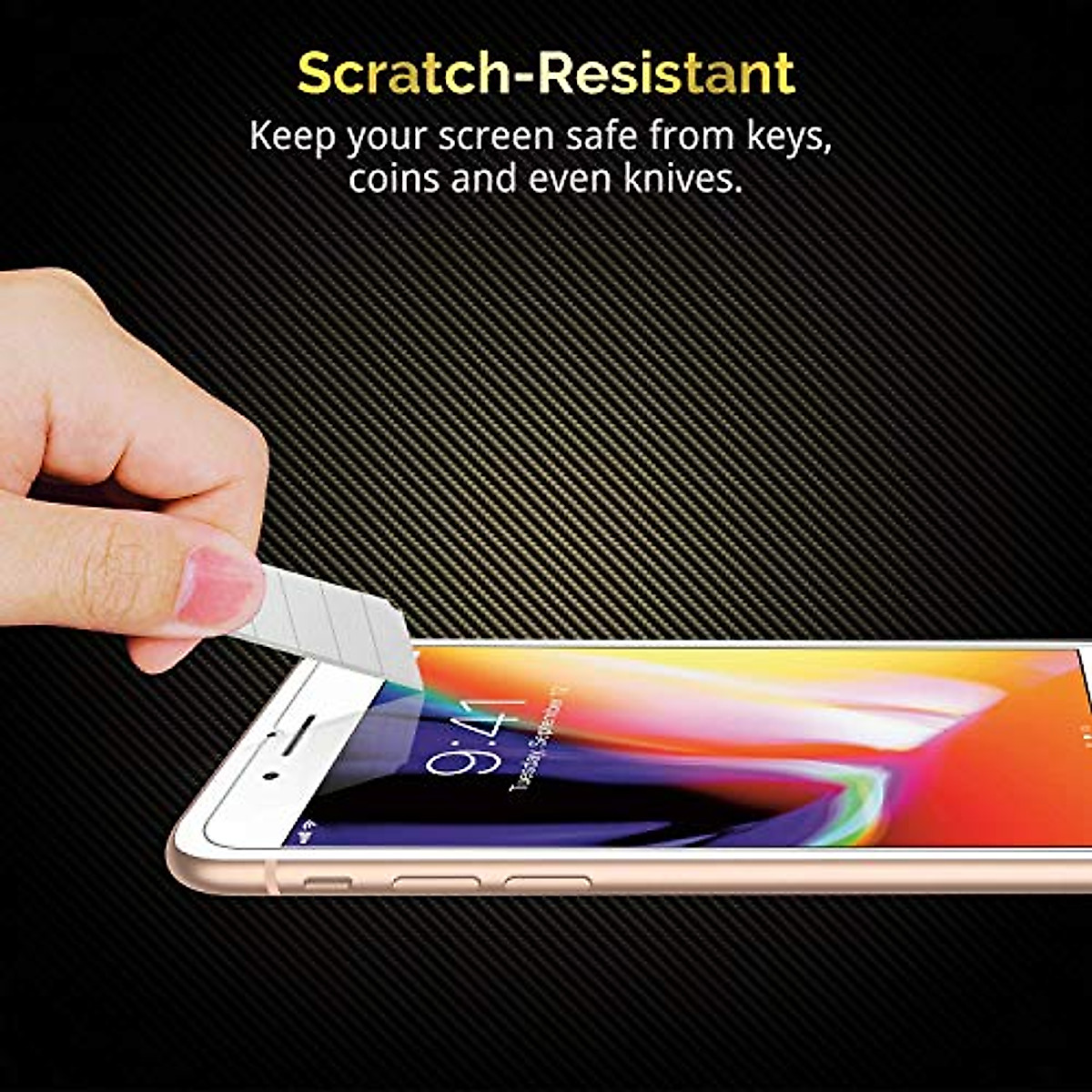 UNBREAKcable Shatterproof Screen Protector for iPhone 8 Plus /7 Plus [3-Pack] [99.99% HD Clear] [Easy Installation Frame] [Full Coverage] [Bubble Free] [Anti-Scratch] 9H Tempered Glass for Apple 5.5"