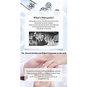 Voogueme 2.0 Carat Selection Six-Prong Solitaire Moissanite Engagement Wedding Anniversary Promise Rings in Solid Sterling Silver Ring for Women with Gift Box