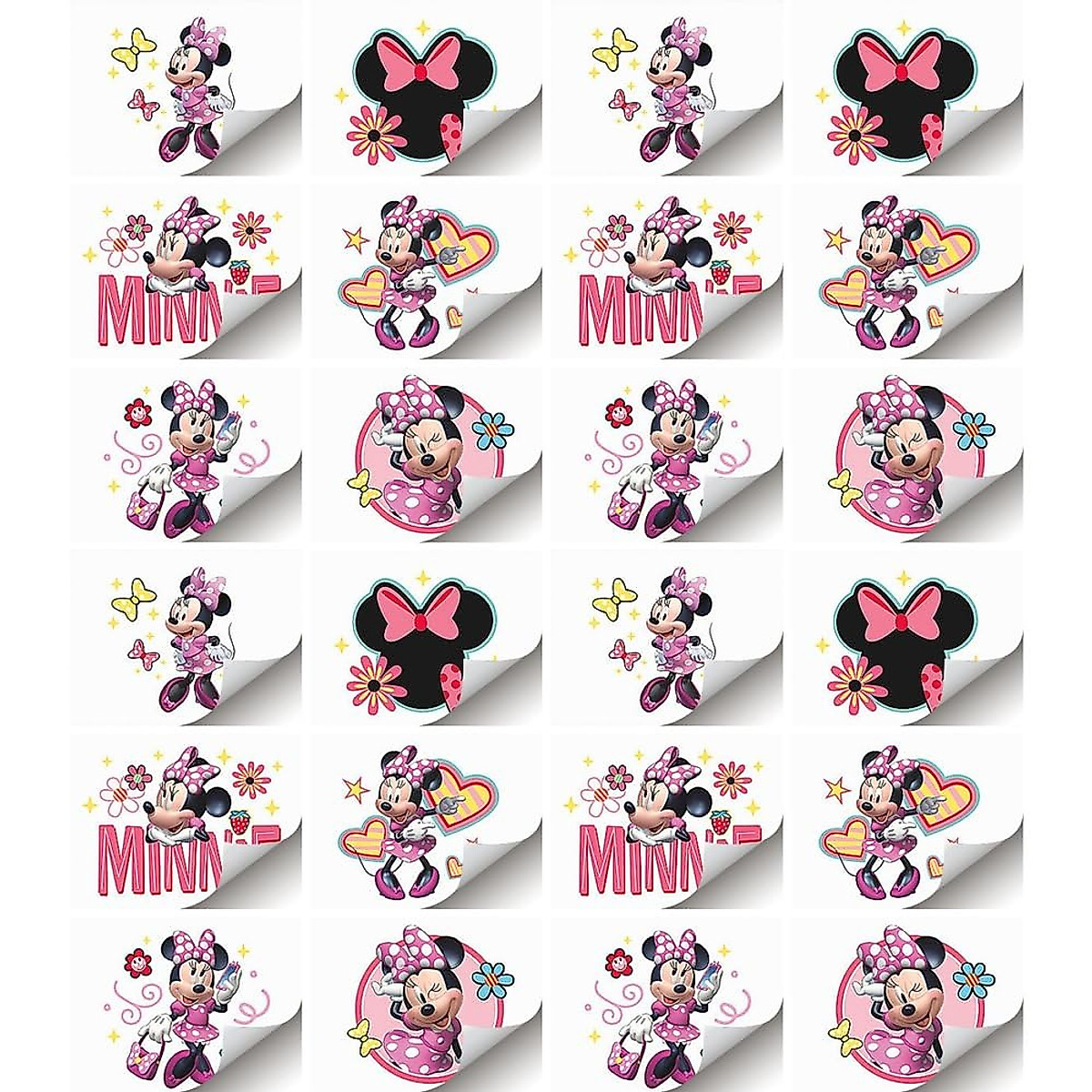Minnie Mouse Party Temporary Tattoos | Assorted Designs | 24 Pcs