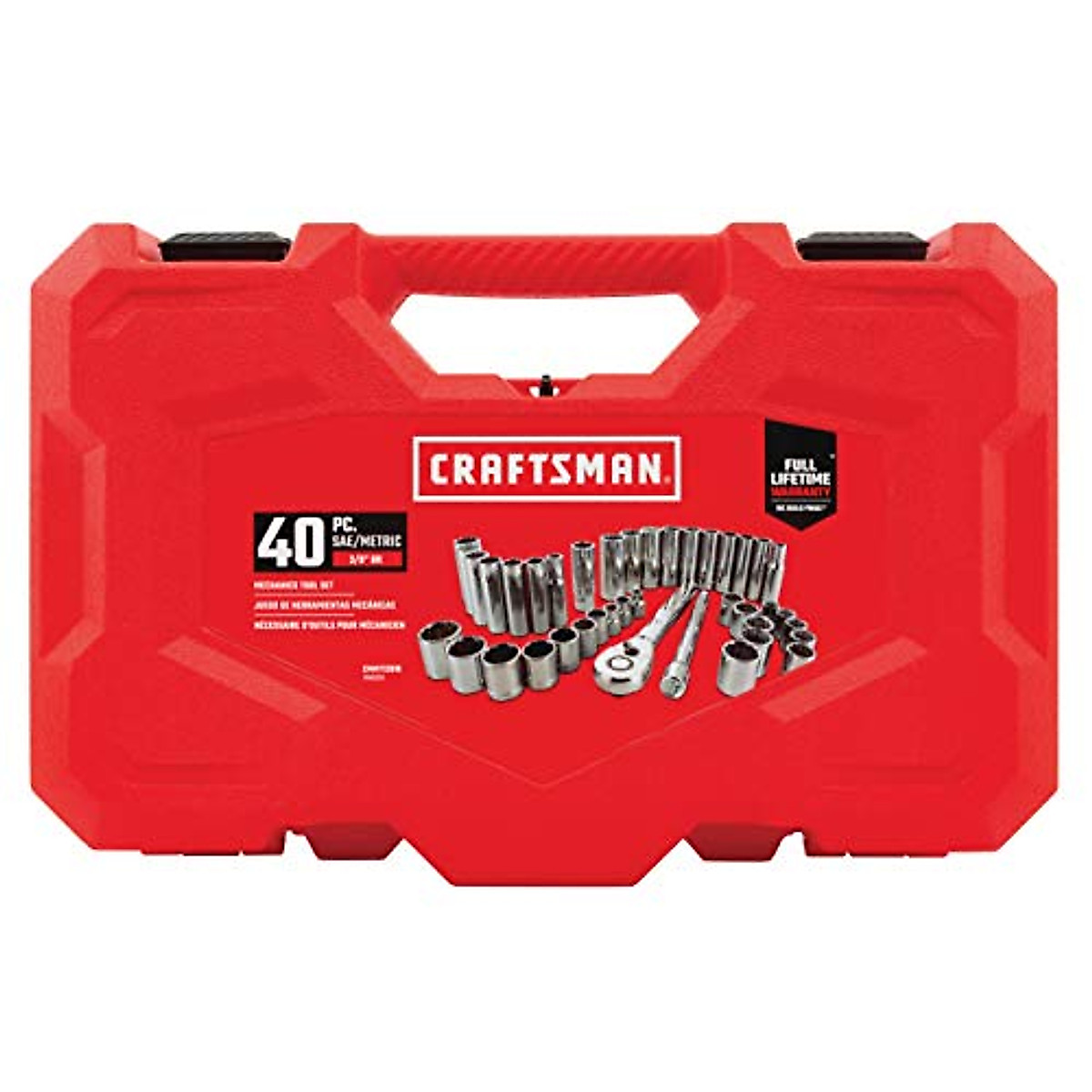 CRAFTSMAN Mechanics Tool Set, SAE / Metric, 3/8-Inch Drive, 40-Piece (CMMT12018)