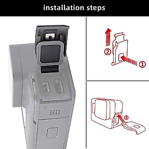 ParaPace Replacement Side Door for GoPro Hero 7 Black USB-C HDMI Case Side Cover Repair Part Camera Accessories(Black)