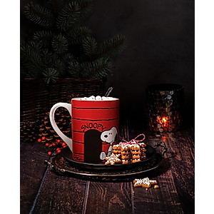 Department 56 Peanuts Ceramics Snoopy's Dog House Coffee Mug, 16 Ounce, Multicolor