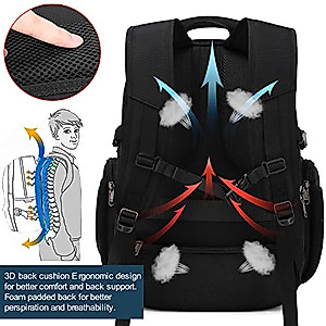 YANIMENGNU Travel Laptop Backpack 17 inch, Business Anti-Theft Durable Waterproof Backpack, Unisex With USB Charging Port.