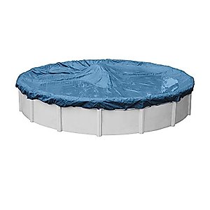 Pool Mate 3524-4PM Heavy-Duty Blue Winter Pool Cover for Round Above Ground Swimming Pools, 24-ft. Round Pool