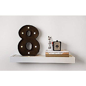 HIGH & MIGHTY 515613 Modern 36" Floating Shelf Holds up to 25lbs, Easy Tool-Free Dry Wall Installation, Flat, White