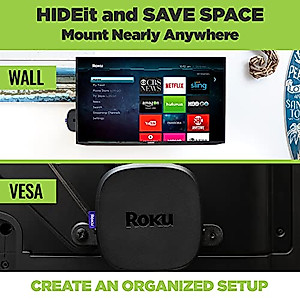 HIDEit Mounts R6 Mount for Roku Ultra (Released After September 2020) - Made in USA Mount Works with Roku Ultra - Compatible with Roku Ultra 2020, Roku Ultra 2021, and Roku Ultra 2022