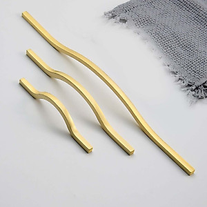 Gold Cabinet Knobs, Brass Double Hole Extended Handle, for Kitchen Cupboard Doors, Closet, Dresser Drawer (Color : C)