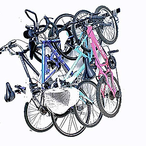 SafeRacks Bike Storage Rack Wall Mount Garage Bike Hanger for 5 Bicycles Adjustable Hooks Organize Bicycles in The Garage(5-Bike Hooks, Holds 500lbs)
