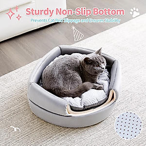 Made4Pets Cat Bed and House, 2-in-1 Foldable Cat Houses for Indoor Cats, Soft Velvet Cat Cave, Removable and Washable Cushion, Cat Condo for All-Season Comfort and Style