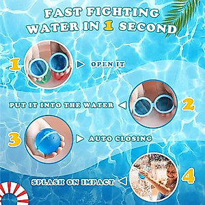 URMONA Reusable Water Balloons for Kids Adults, 30 PCS Summer Beach Party Water Ball, Outdoor Water Toys foar Trampoline, Backyard and Inflatable Pool Game